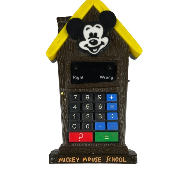 Disney | Toys | Vintage Mickey Mouse School Quiz Calculator 98 Unisonic ...